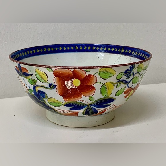 Art | 19th Century Antique Gaudy Dutch Single Rose Pattern Hand Painted ...